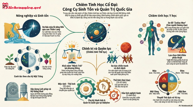 Chiêm tinh học trong quá khứ: Sinh tồn & Quyền lực - Lịch Vạn Niên